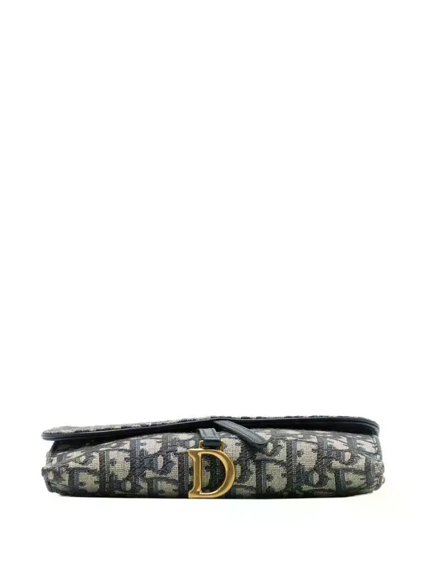 Dior Oblique Canvas Saddle Wallet On Chain Crossbody Bag - Blue