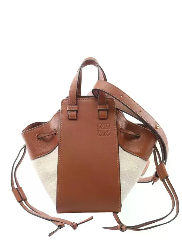 Loewe Leather And Canvas Hammock Bag Satchel - Brown