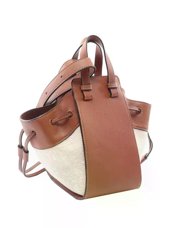 Loewe Leather And Canvas Hammock Bag Satchel - Brown