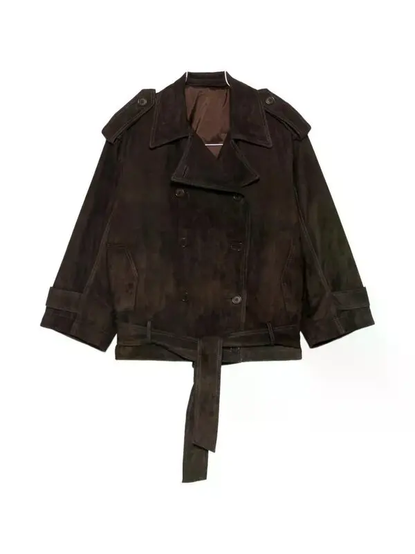 SALVATORE SANTORO Double-breasted Suede Jacket