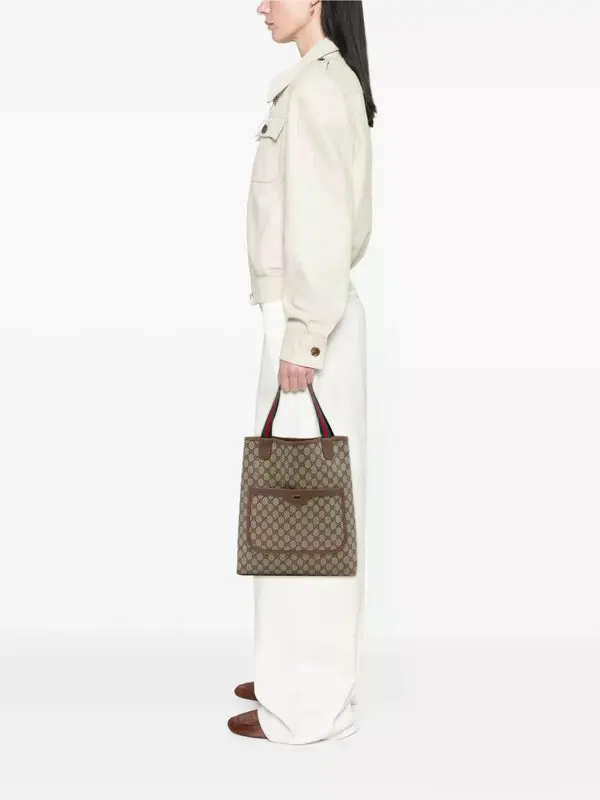 Gucci Gg Supreme Web Tote Bag