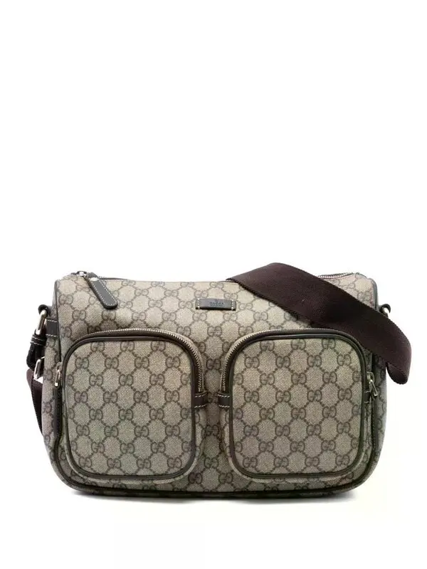 Gucci Gg Supreme Double Pocket Cross Body Bag