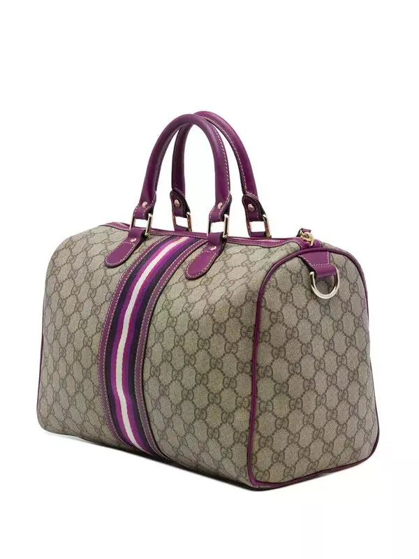 Gucci Gg Supreme Joy Web Boston Bag - Neutrals