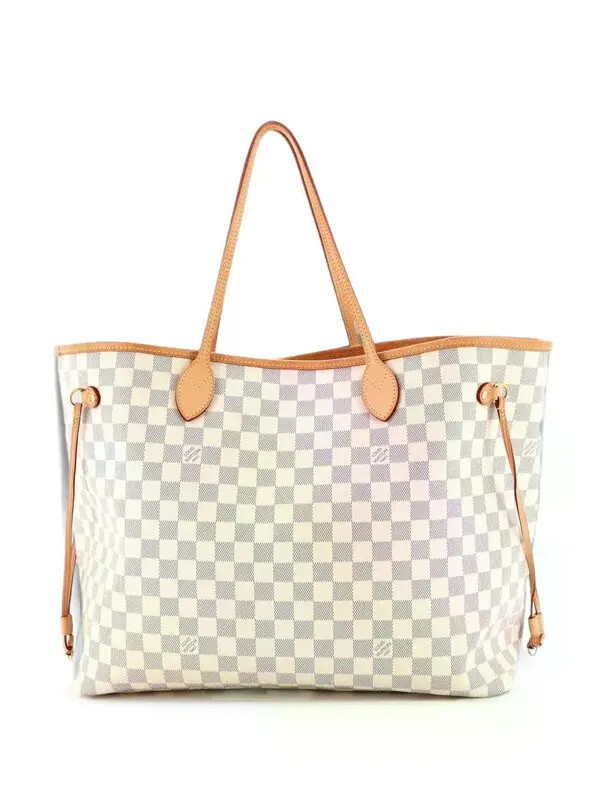 LOUIS VUITTON Neverfull Nm Damier Gm Tote Bag - White