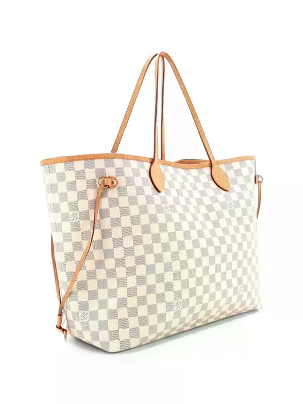 LOUIS VUITTON Neverfull Nm Damier Gm Tote Bag - White