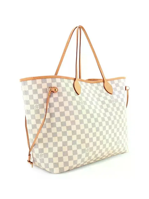 LOUIS VUITTON Neverfull Nm Damier Gm Tote Bag - White