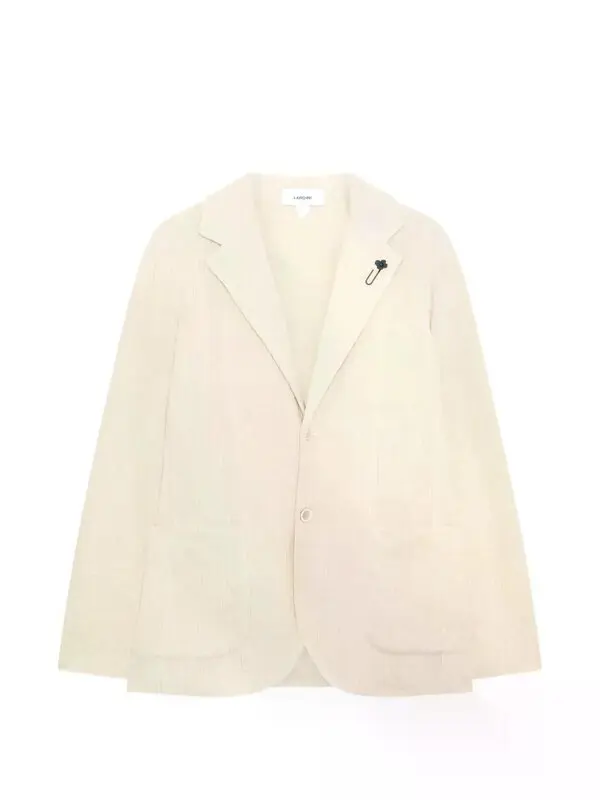 LARDINI Ribbed-knit Single-breasted Blazer