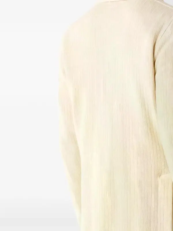 LARDINI Ribbed-knit Single-breasted Blazer