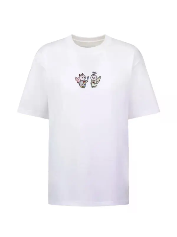CHRISTINA CRAWFORD Angel And Devil Embroidered Logo-patch T-shirt