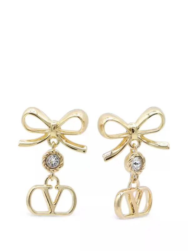 Valentino Garavani Vlogo Signature Bow Earrings - Gold