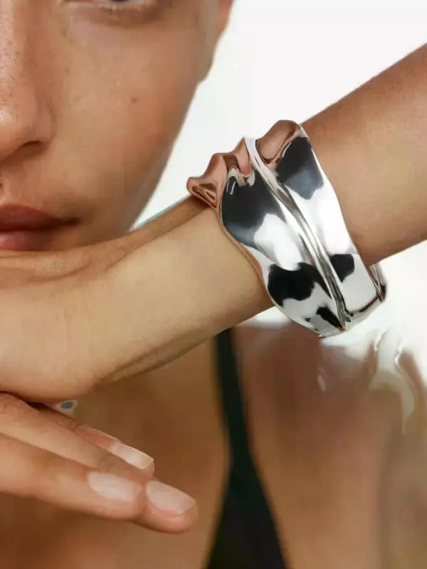 Monica Vinader Organic-surface Cuff Bracelet - Silver