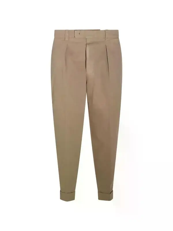 Incotex Pleated Turn-up Trousers - Neutrals