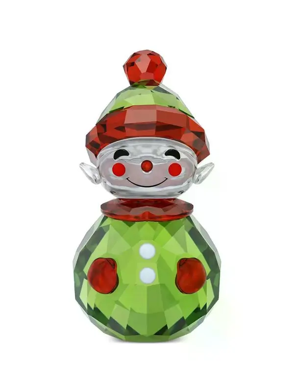 SWAROVSKI Holiday Cheers Faceted Crystal Elf Figurine - Green