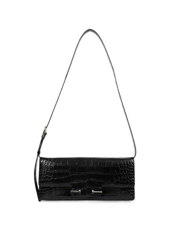 TOM FORD Aube Crocodile-effect Leather Shoulder Bag - Black