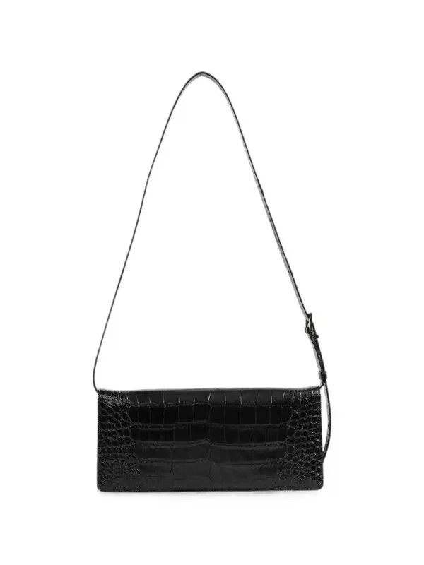 TOM FORD Aube Crocodile-effect Leather Shoulder Bag - Black