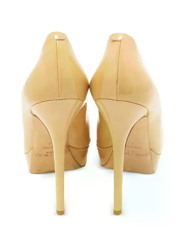 JIMMY CHOO Cosmic Patent Leather Platform Pumps - Neutrals