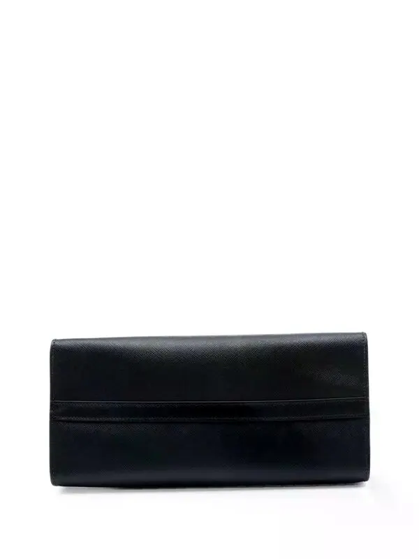 Prada Saffiano Lux Open Convertible Tote Satchel - Black