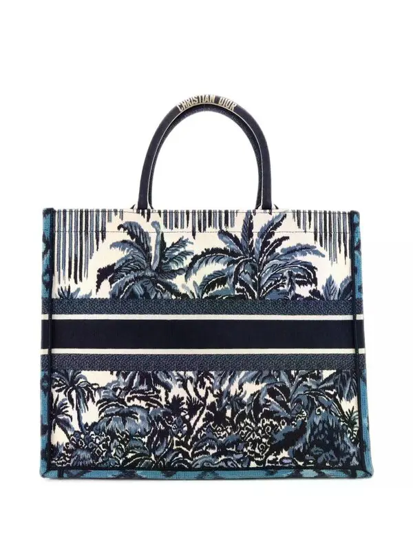 Dior Embroidered Canvas Large Tote Bag