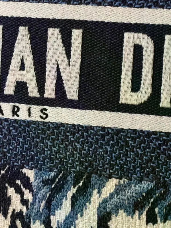 Dior Embroidered Canvas Large Tote Bag