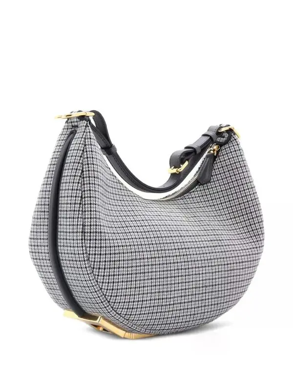 Fendi Houndstooth Wool Small Hobo Bag