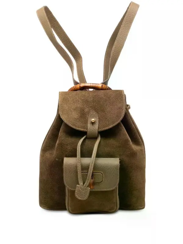 Gucci Suede Bamboo Backpack
