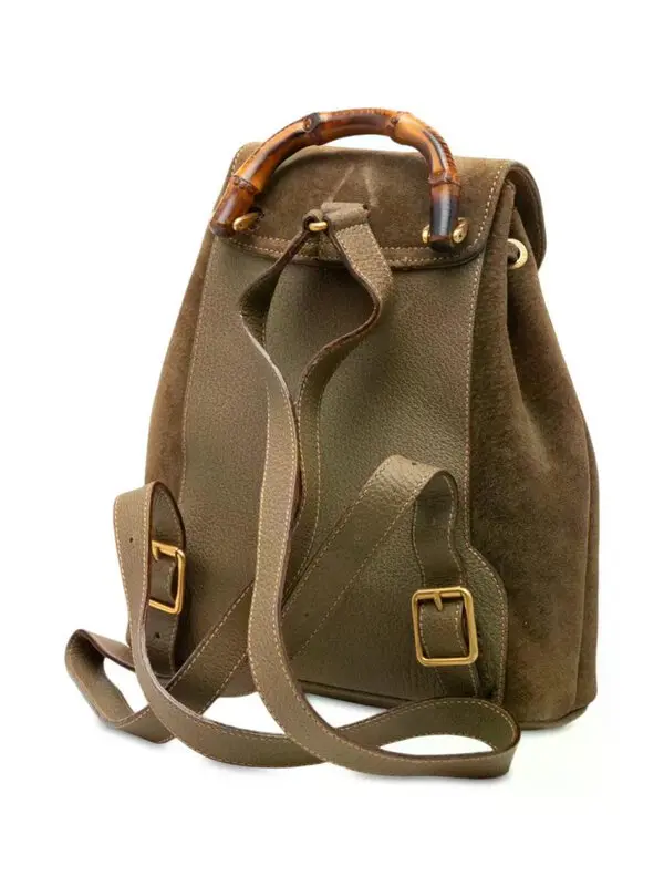 Gucci Suede Bamboo Backpack