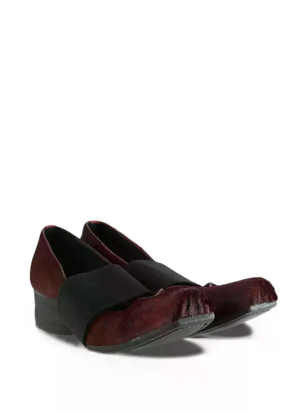 UMA WANG Elasticated Pony-hair Pumps - Red