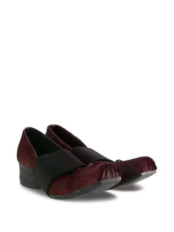 UMA WANG Elasticated Pony-hair Pumps - Red