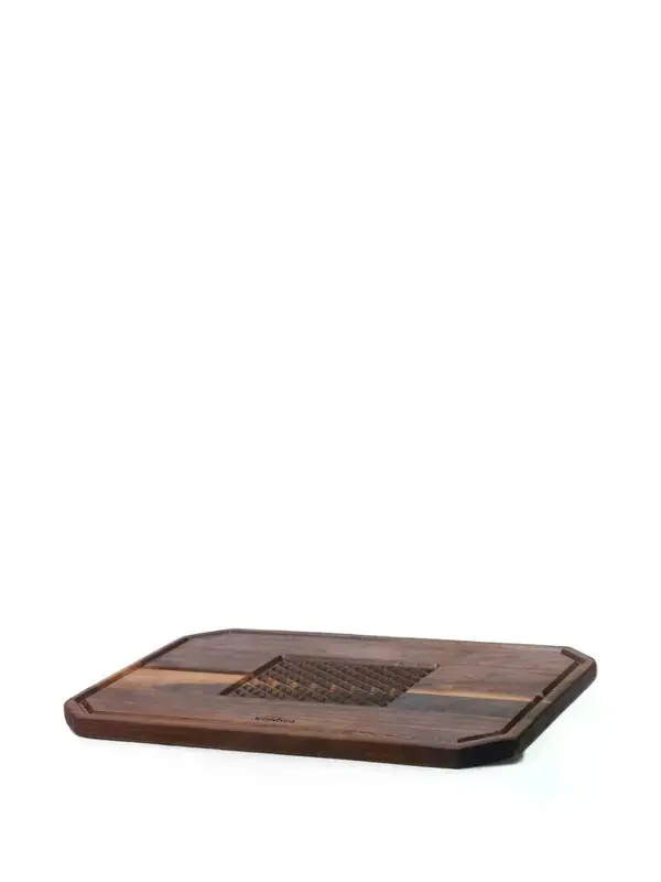 WOODSEA Medium Castle Geometric-carved Walnut Chopping Board