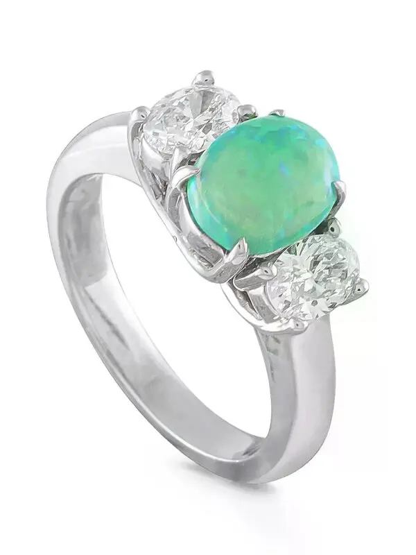 LB EXCLUSIVE Opal And Diamond Three-stone Ring