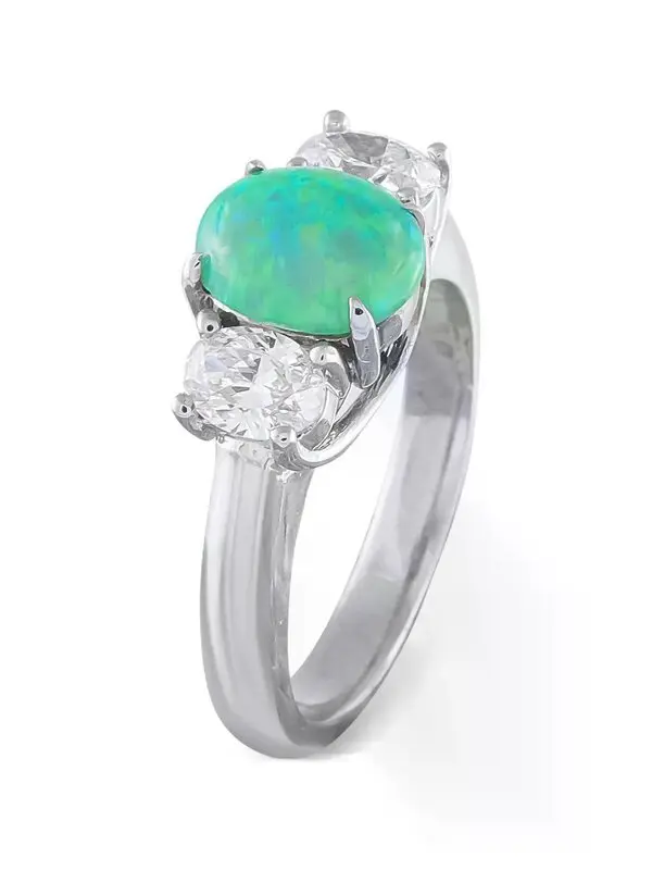 LB EXCLUSIVE Opal And Diamond Three-stone Ring - Silver