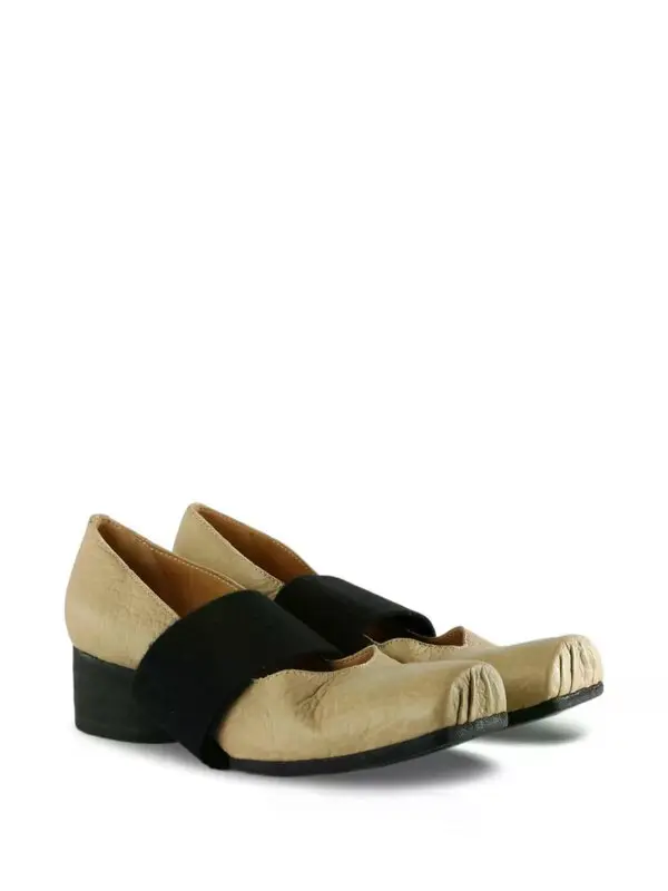 UMA WANG Elasticated Square-toe Ballet Pumps - Neutrals