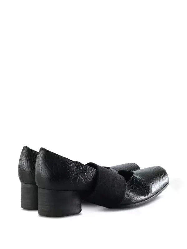 UMA WANG Crinkled-effect Block-heel Ballet Pumps - Black