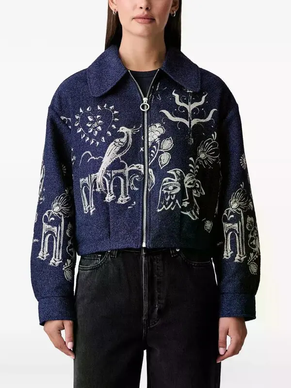 Scotch & Soda X Royal Delft Graphic-jacquard Zip-up Jacket
