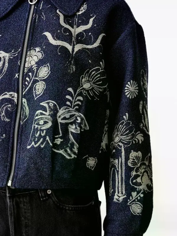 Scotch & Soda X Royal Delft Graphic-jacquard Zip-up Jacket