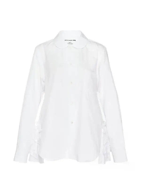 Comme Des Garçons Ruffled Cotton Shirt - White