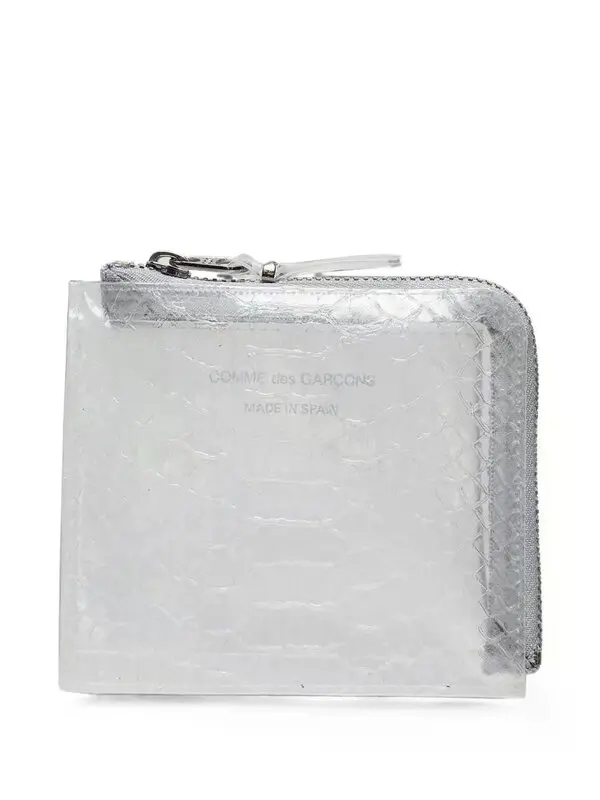 Comme Des Garçons Snake-effect Transparent Wallet - White