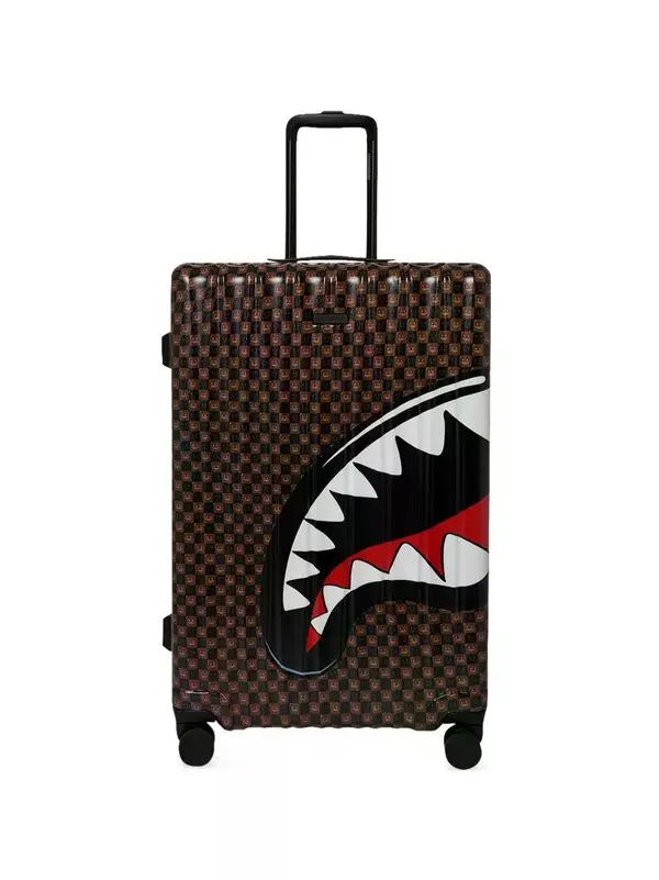 SPRAYGROUND Sharks In Paris Bubble-check Luggage - Brown