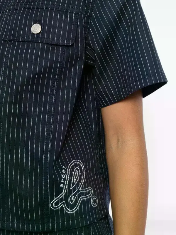 AGNES B. Logo-embroidered Striped Shirt