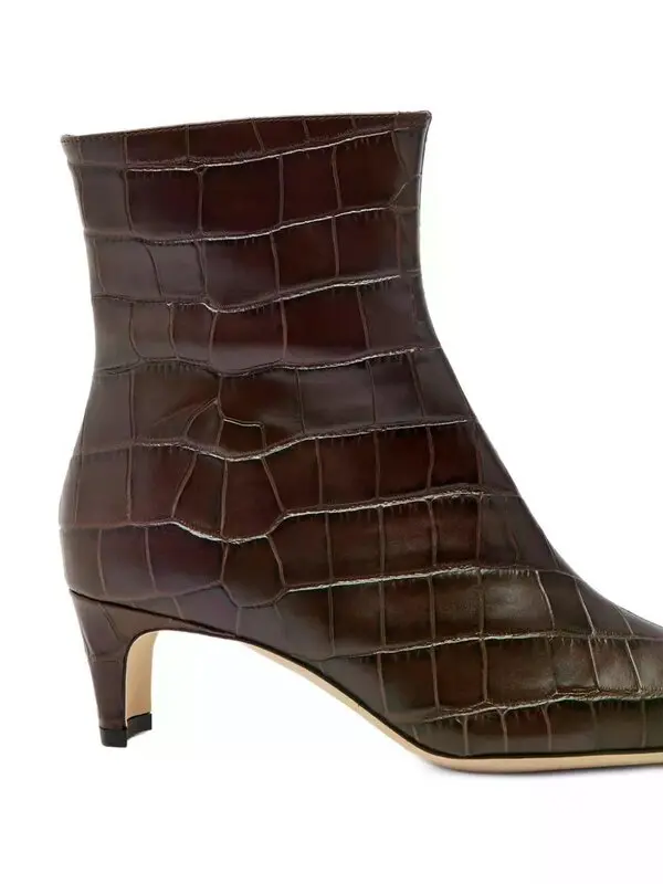Staud Wally Croc-effect Ankle Boots