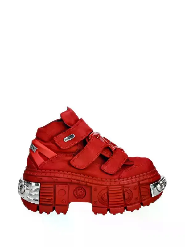 NEW ROCK M-wall285-c14 Touch-strap Platform Boots - Red