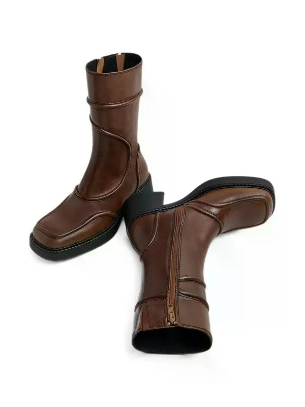 MIISTA Malene Panelled Square-toe Boots