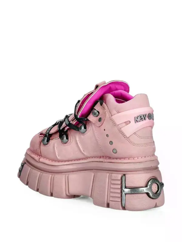NEW ROCK M-106-cev164 Platform Lace-up Ankle Boots