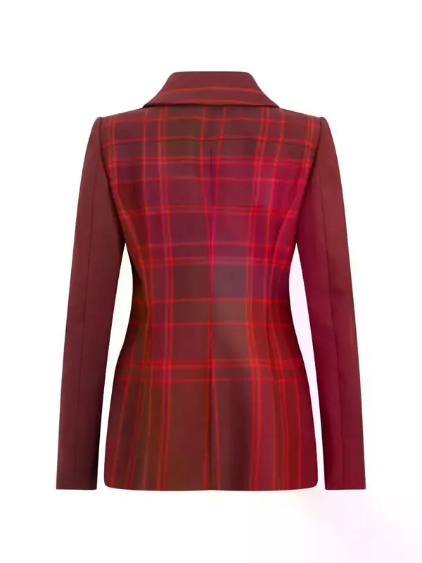 Alberta Ferretti Plaid Button-up Jacket - Red