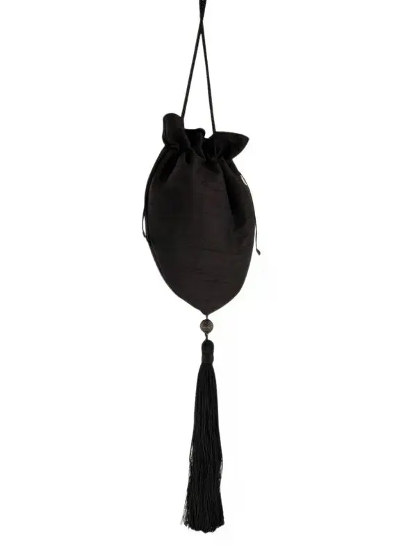 Le Sundial Shantung Tassel Shoulder Bag