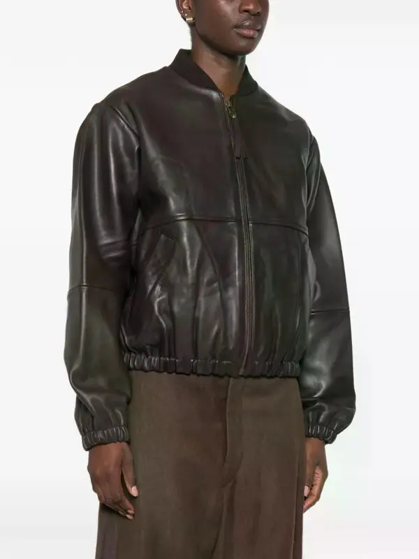 SESSUN Leather Bomber Jacket