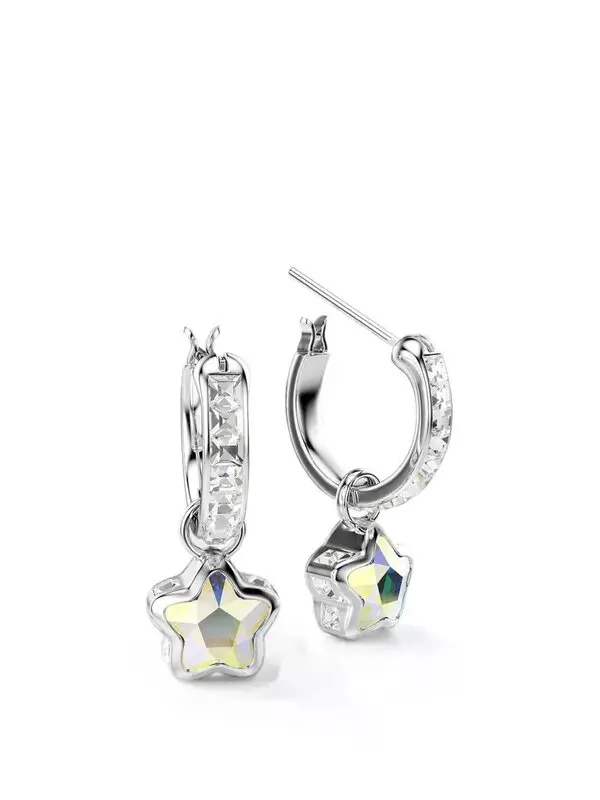 SWAROVSKI Star Pendant Hoop Earrings
