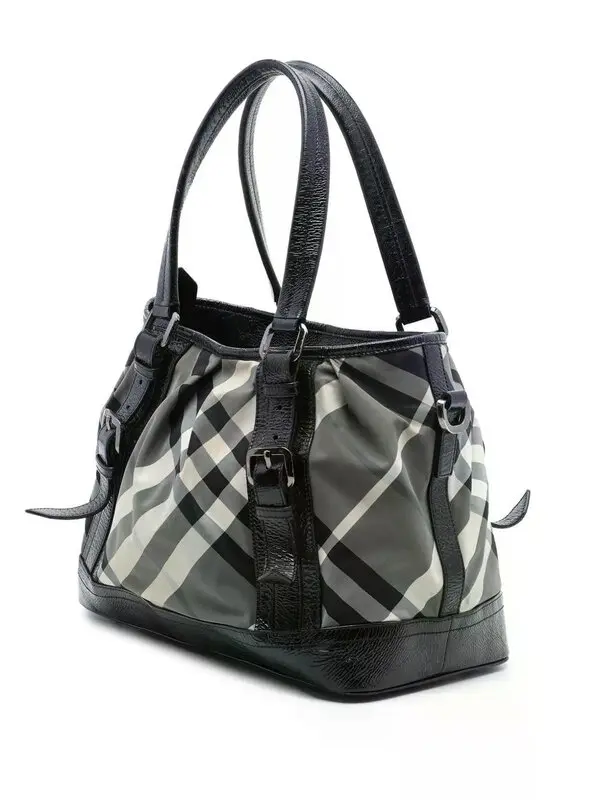 Burberry 2000-2017 Medium Beat Check Nylon Lowry Satchel