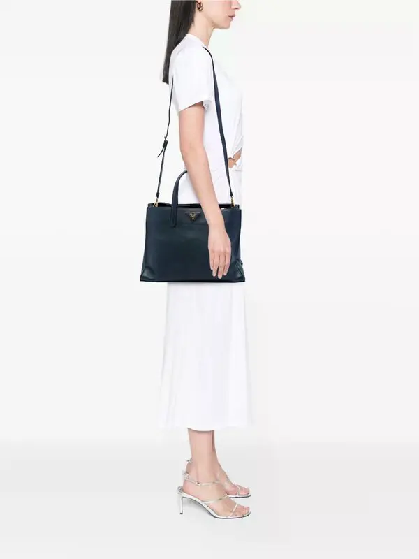 Prada Saffiano Soft Triple Pocket Tote Satchel