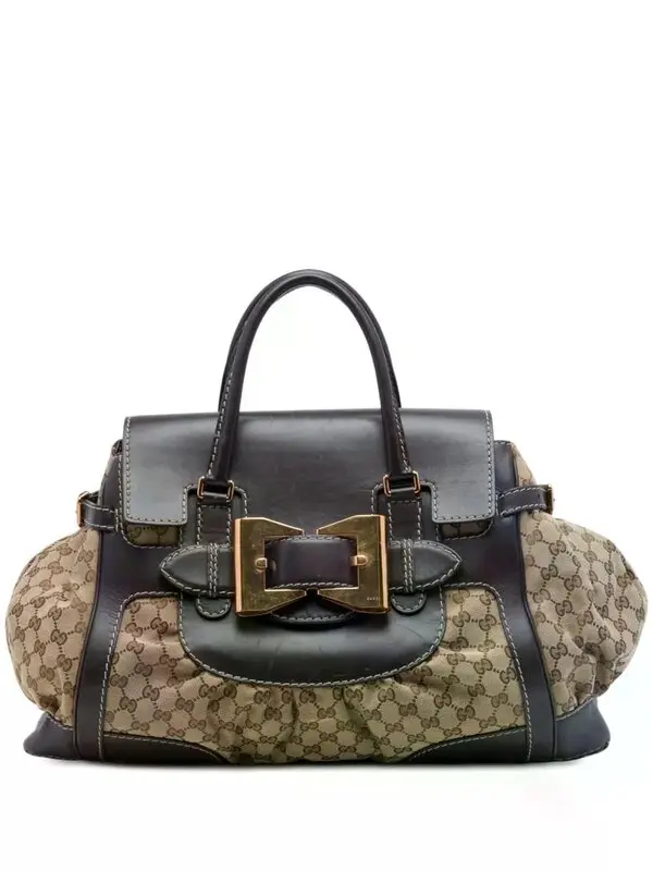 Gucci Gg Canvas And Leather Dialux Queen Tote Bag - Neutrals